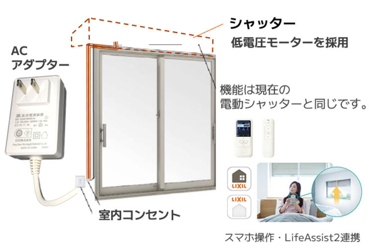 業界初: 電気工事不要、室内コンセント接続で設置が可能な 「リフォームシャッター・取替シャッター ACアダプタ仕様」を発売｜Newsroom｜LIXIL